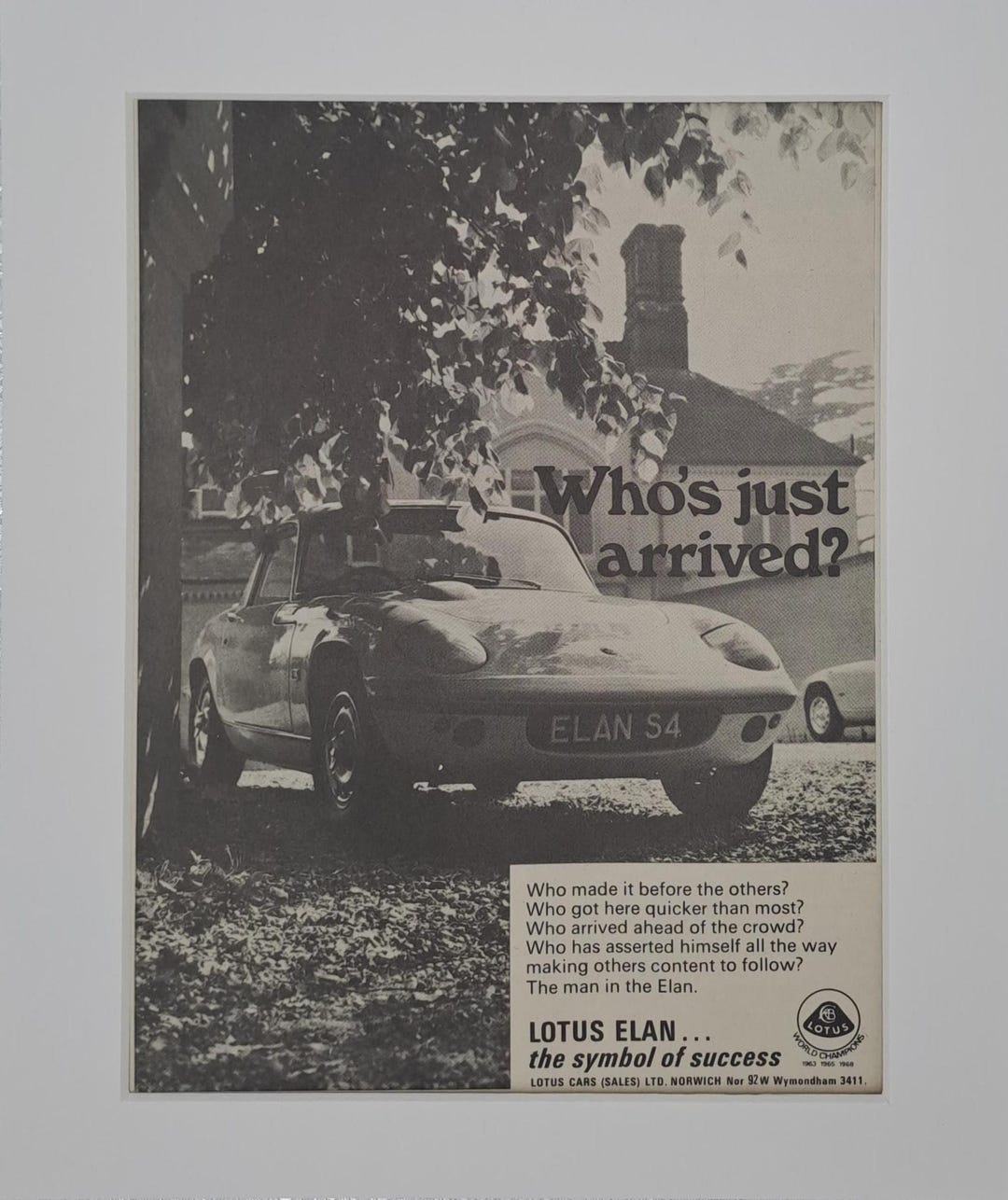 1969 Lotus Elan Car Original Full Page Vintage Magazine Advertisement ...
