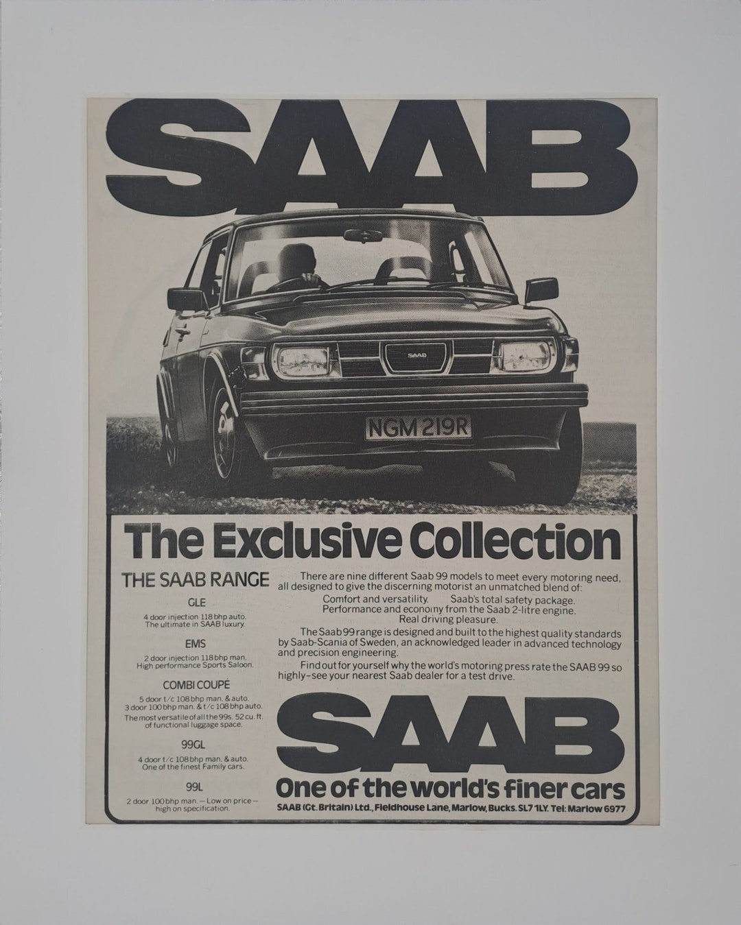 1977 Saab 99 Car Original Full Page Vintage Magazine Advertisement - Etsy