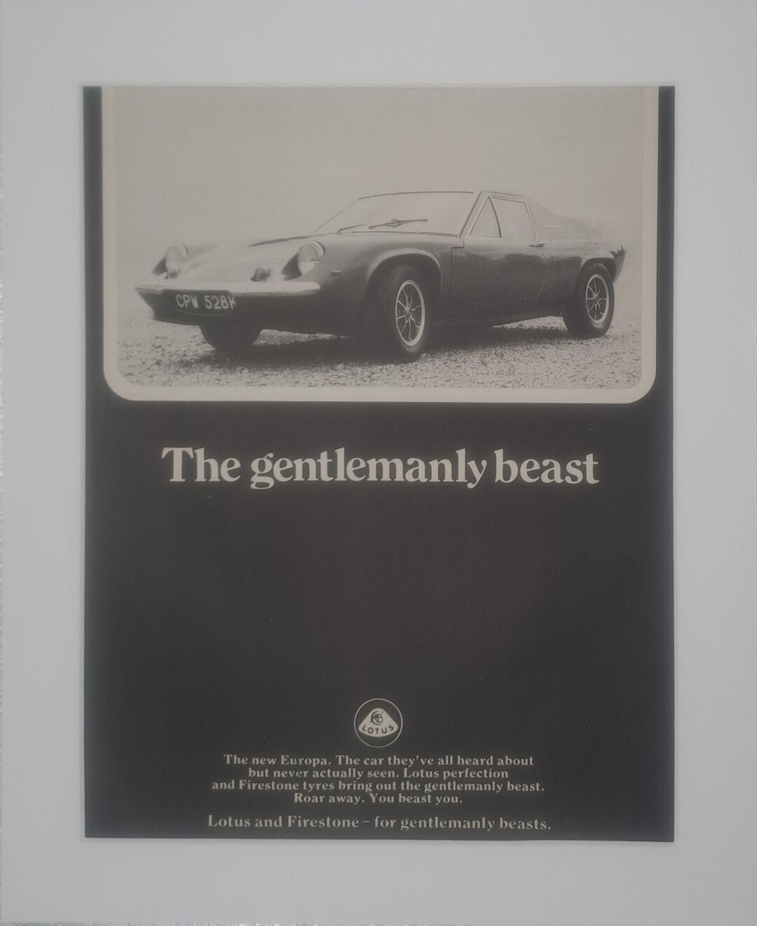 1971 Lotus Europa Car Original Full Page Vintage Magazine Advertisement ...