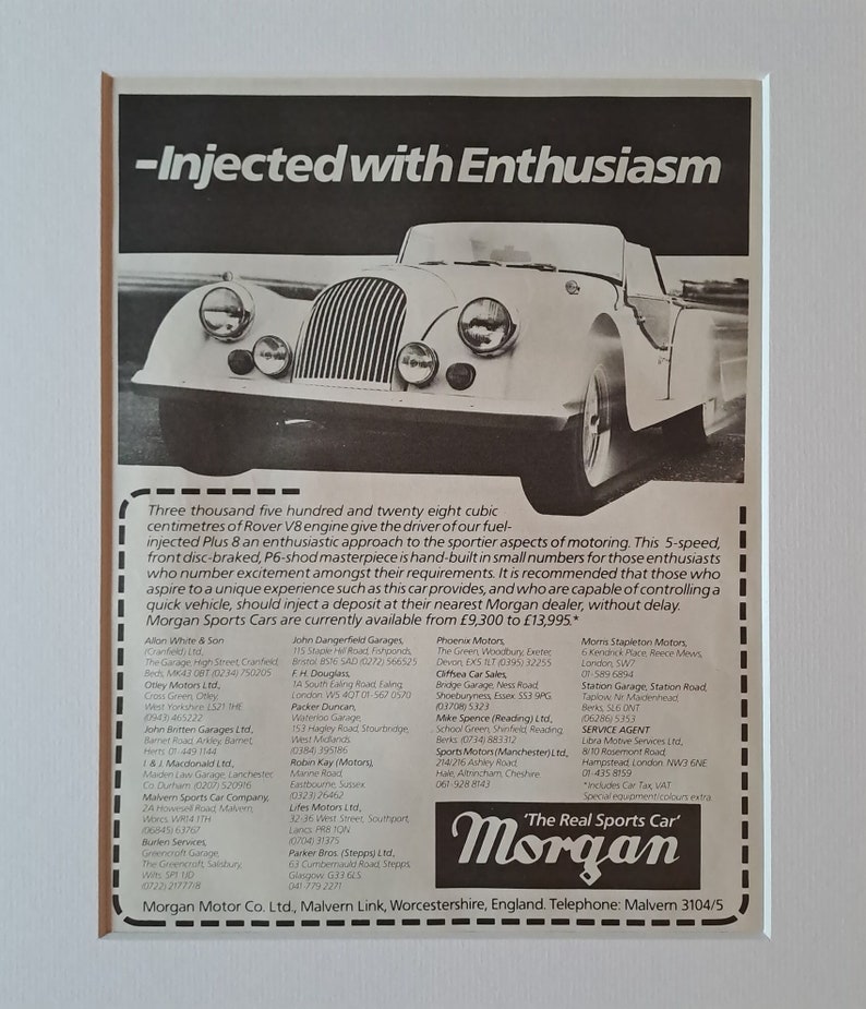 1985 Morgan Sports Car Original Full Page Vintage Magazine ...