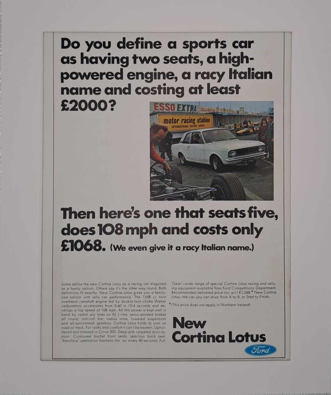 1967 Ford Cortina Lotus Car Original Full Page Vintage Magazine ...