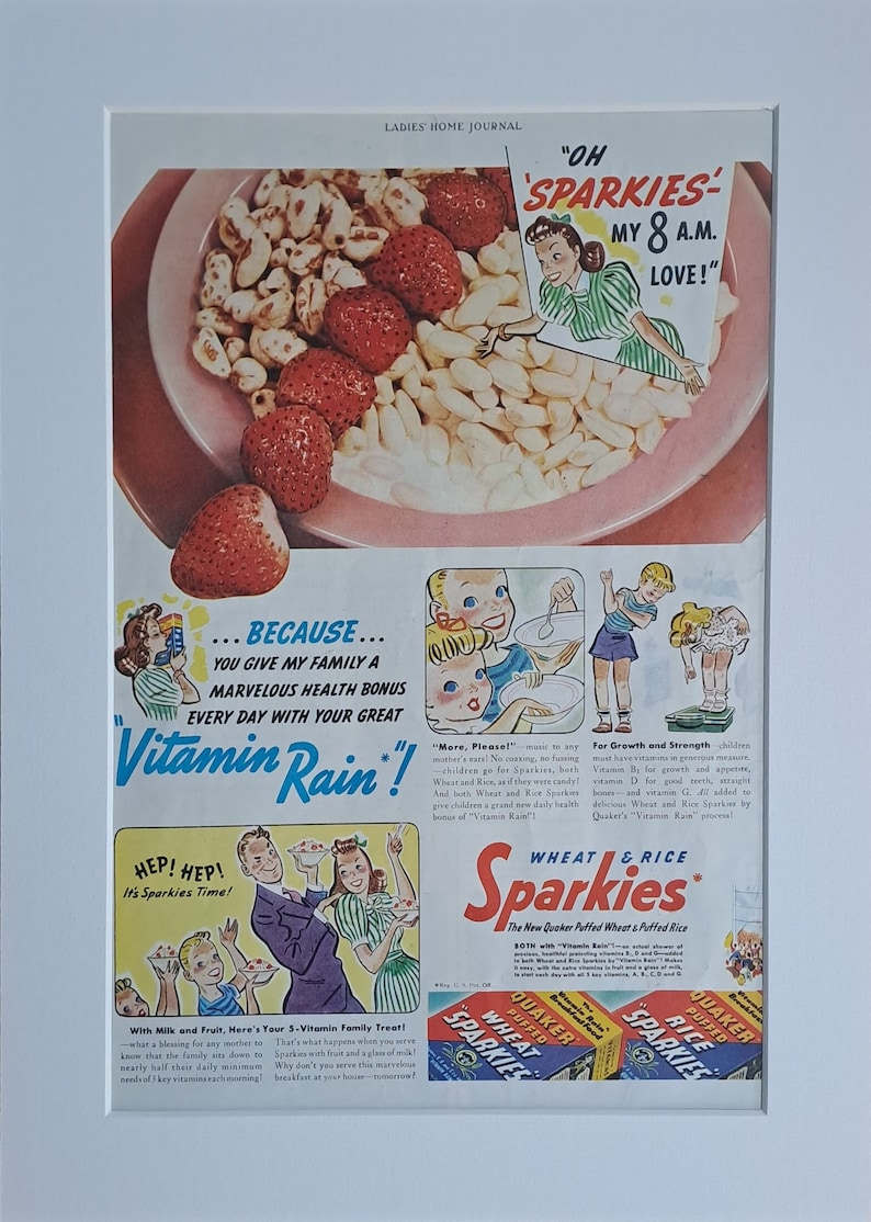 1941 Quaker Puffed Wheat and Puffed Rice Sparkies Cereal Original Full ...