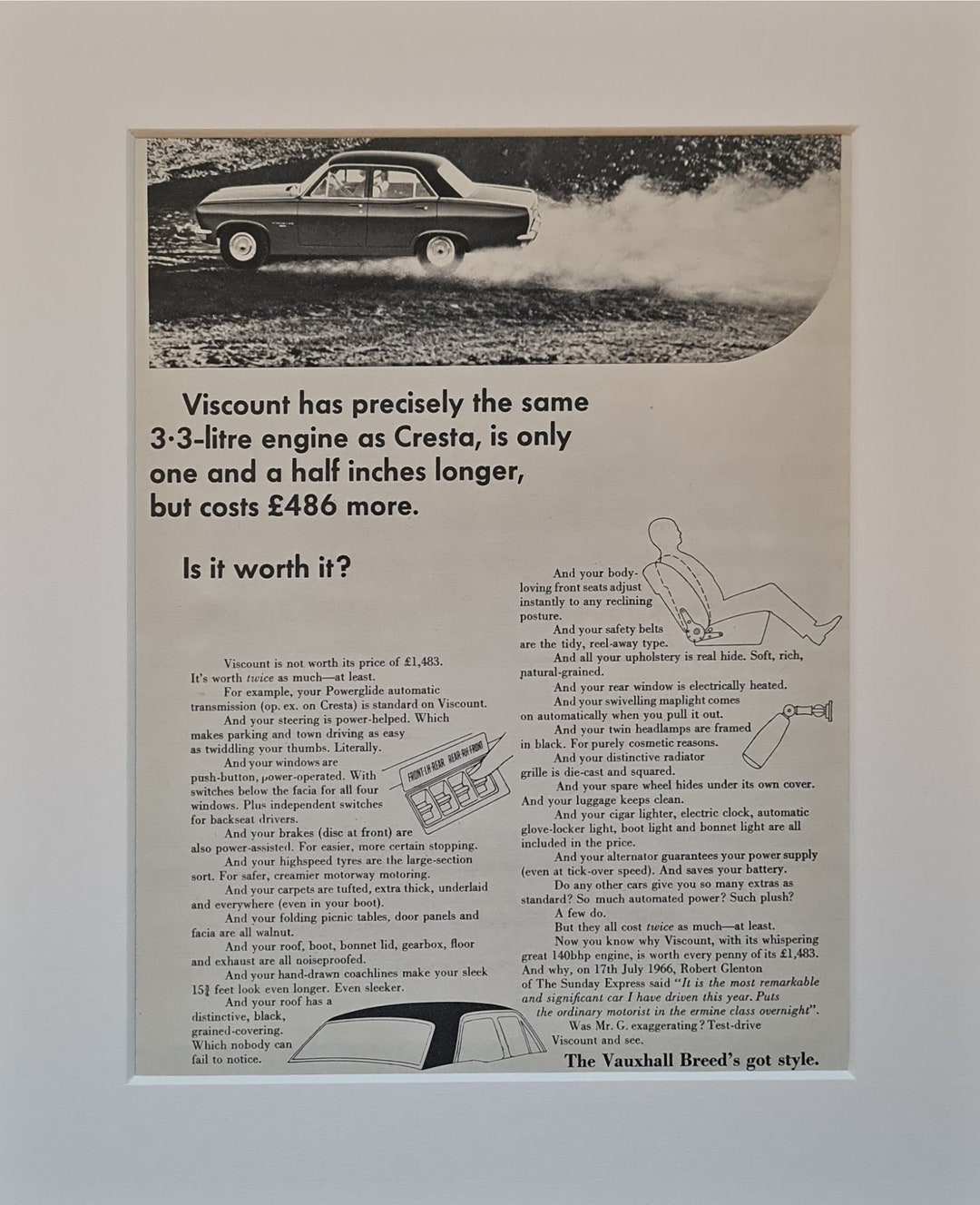 1967 Vauxhall Viscount Car Original Full Page Vintage Magazine ...