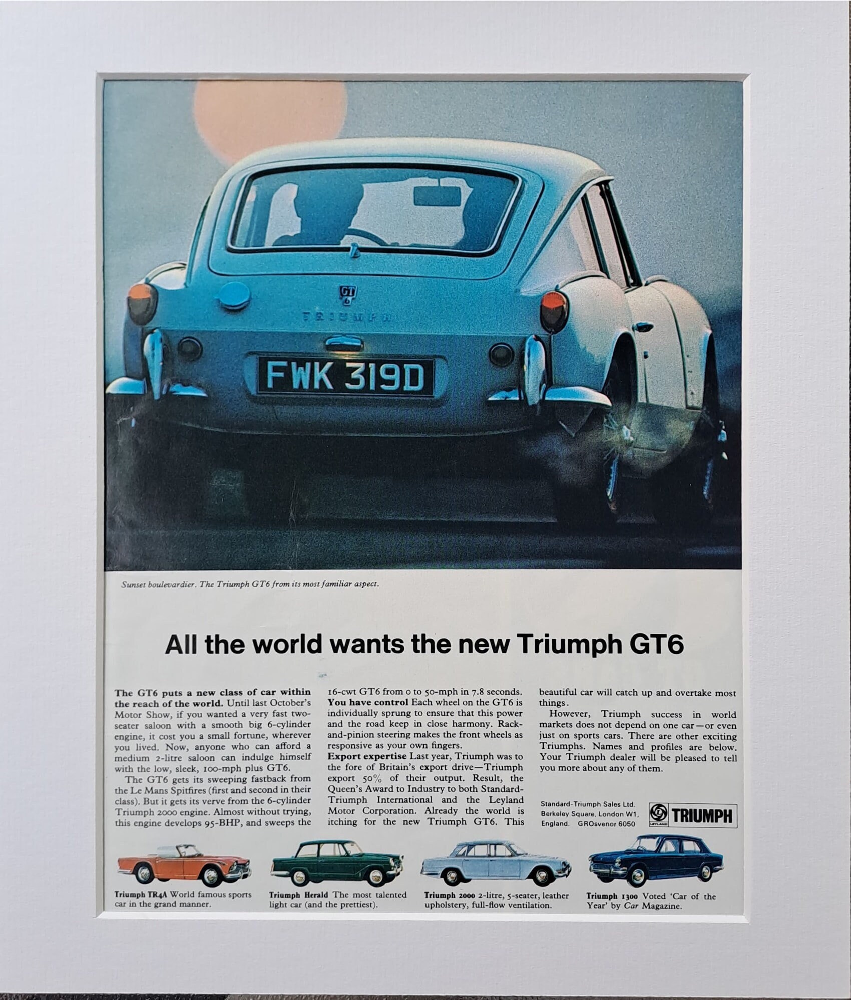 1967 Triumph GT6 Fastback Car Original Full Page Magazine - Etsy