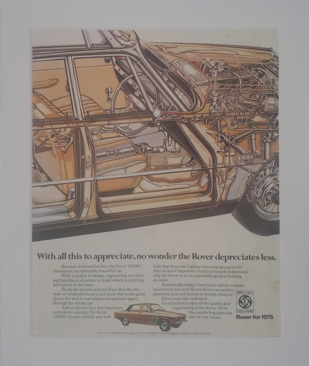 1975 Rover 2200 SC Car Original Full Page Vintage Magazine ...