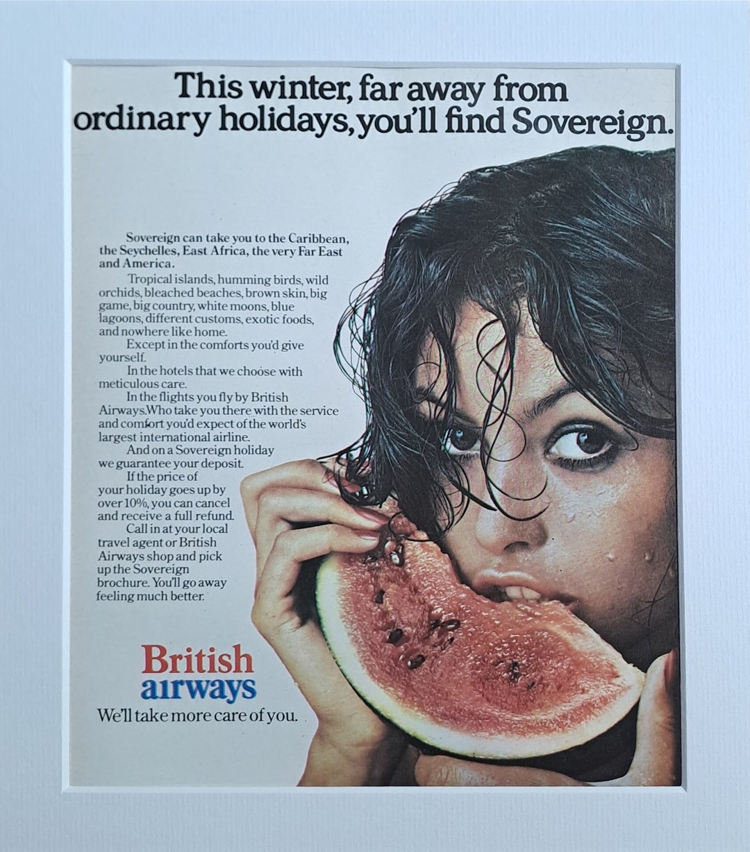 1974 British Airways Original Full Page Vintage Magazine Advertisement ...