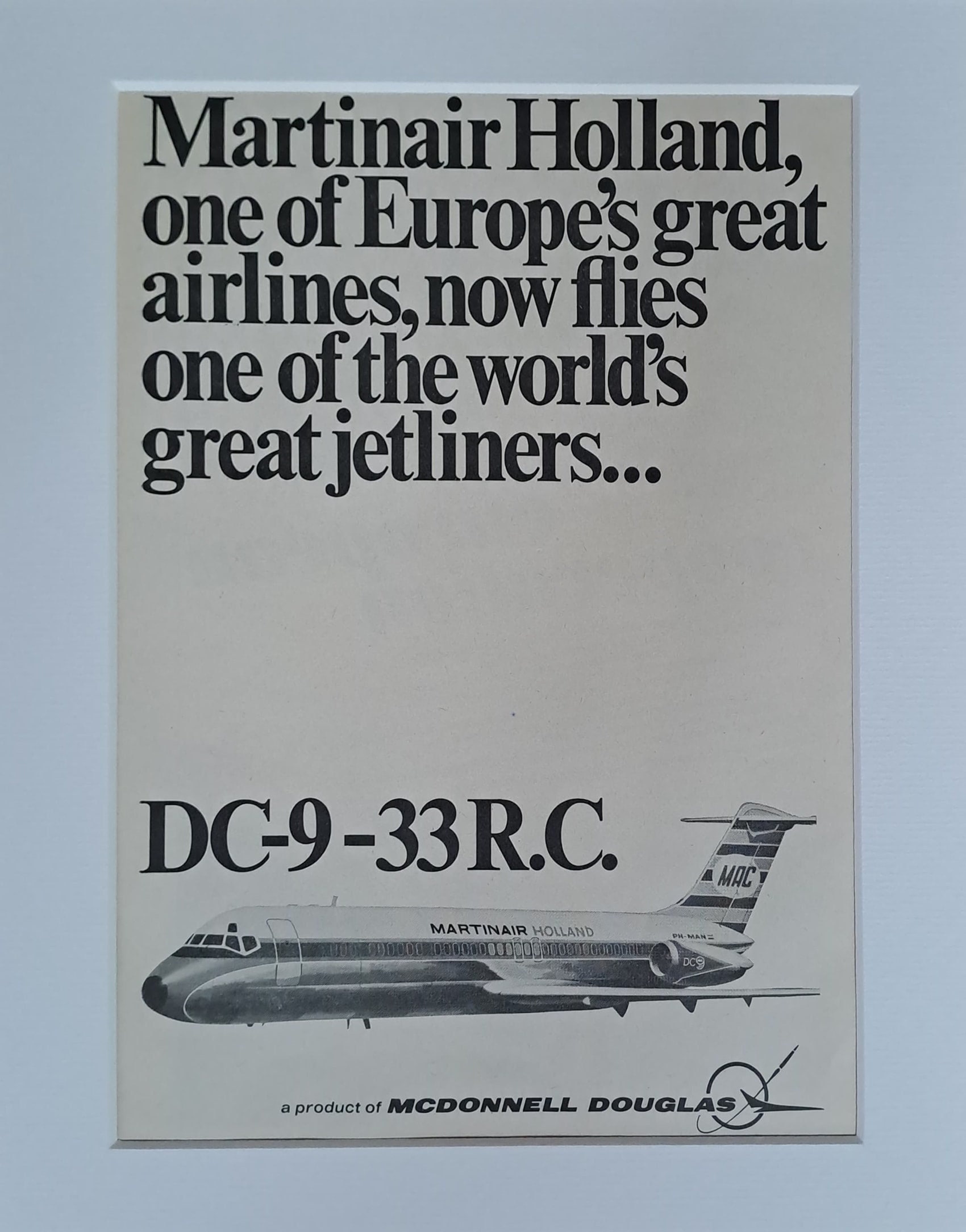 1968 Mcdonald Douglas DC-9-33 R.C. Martinair Holland Vintage - Etsy