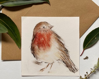 Cute Robin Christmas Card Cute Christmas Card Greeting - Etsy