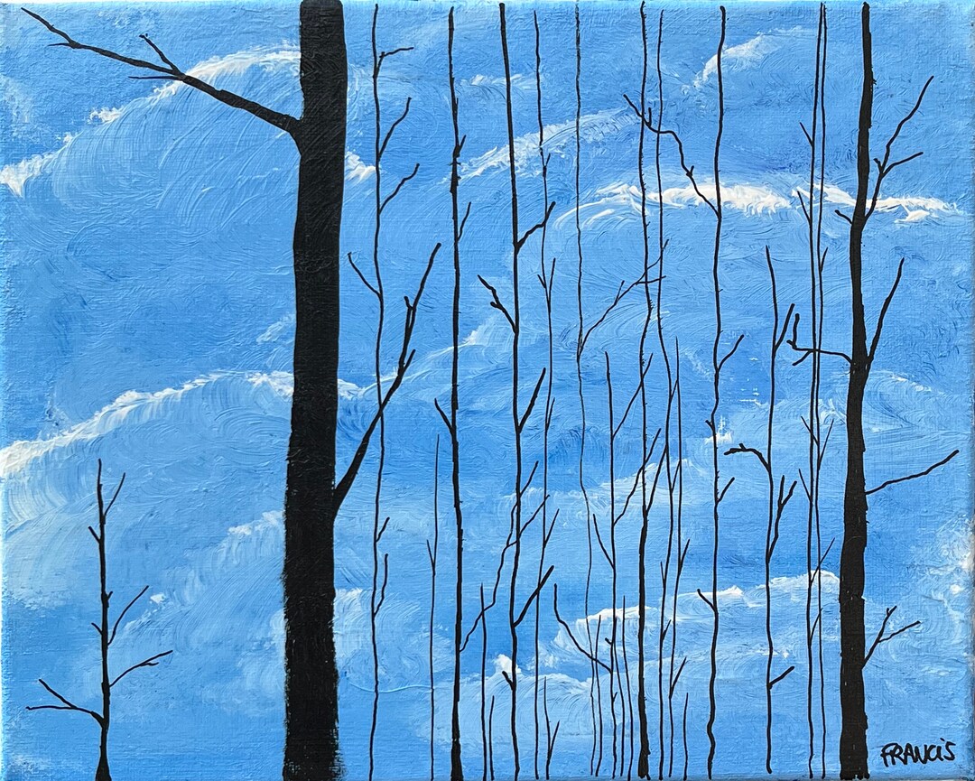 Acrylic Painting Landscape Dead Trees - Etsy