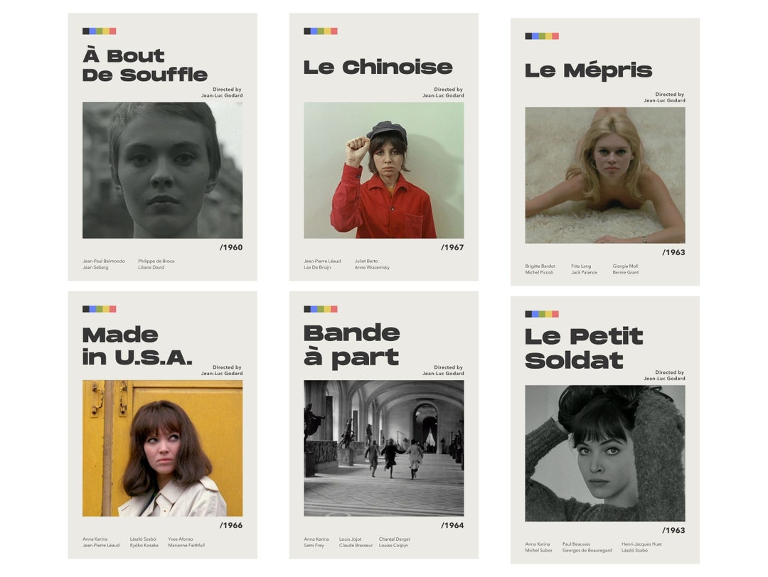 6 Jean-luc Godard Movie Posters - Digital Download / Vintage Movie ...
