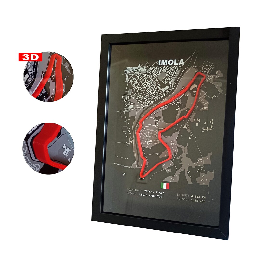 Framed Imola F1 Circuit Map Print – Motorsport Wall Art - Etsy