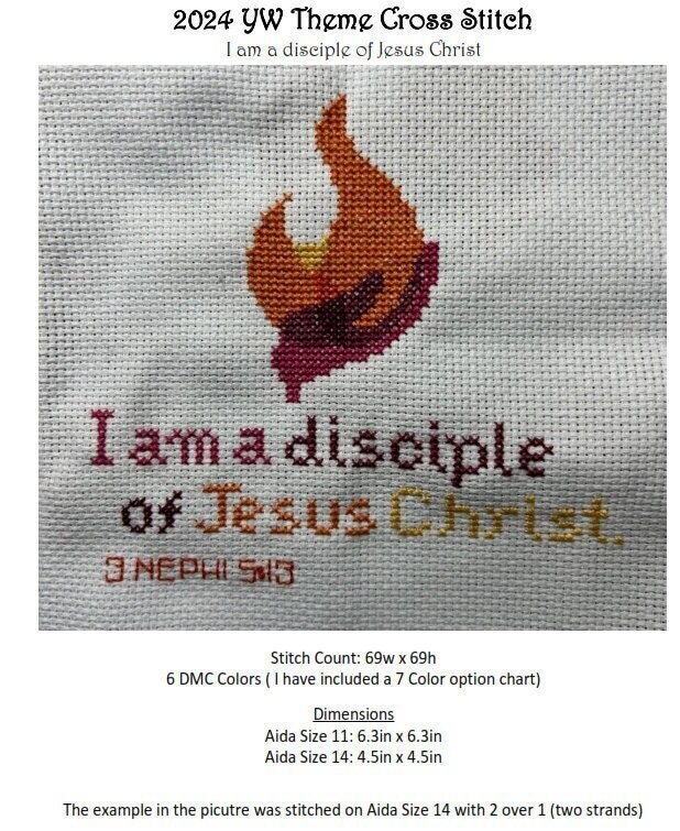 YW 2024 Theme Cross Stitch Pattern - Etsy