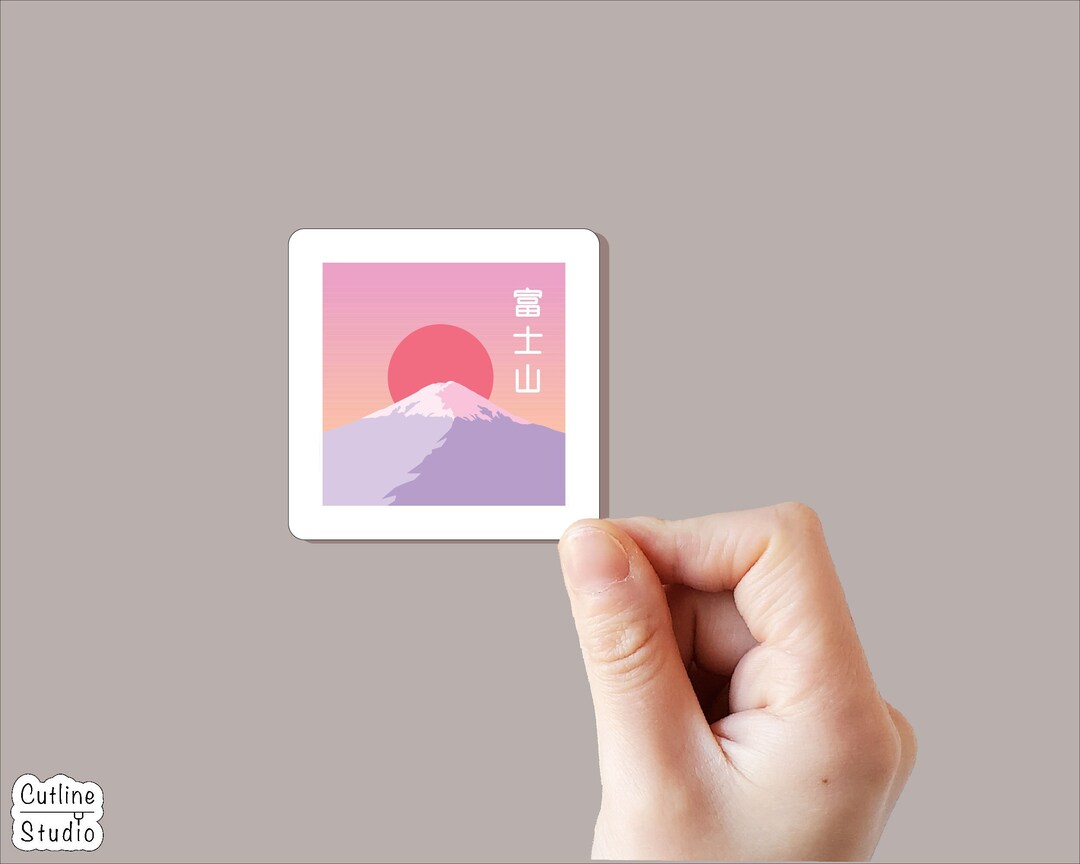 Japanese Mount Fuji Sticker Vintage Aesthetic Retro Vibes - Etsy