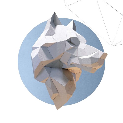 Papercraft 3D RUNNING WOLF FIGURE Pepakura Low Poly Paper - Etsy