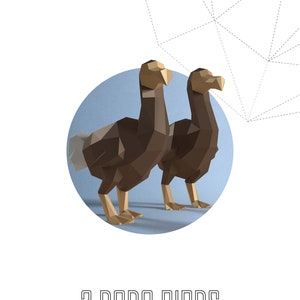 Papercraft 3D TWO DODO BIRDS Pepakura Pdf Template Low Polygonal Paper ...