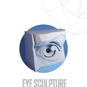 Papercraft 3D EYE SCULPTURE Left and Right Pepakura Low Polygonal Paper ...