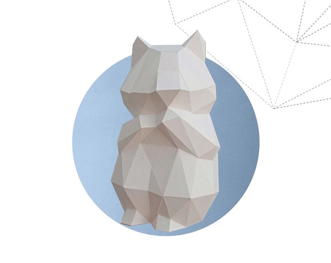 Papercraft 3D HAMSTER Low Poly Paper Sculpture Diy Gift Decor Kids ...