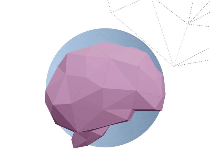 Papercraft 3D REAL ANATOMICAL BRAIN Pepakura Pdf Template Low Polygonal ...