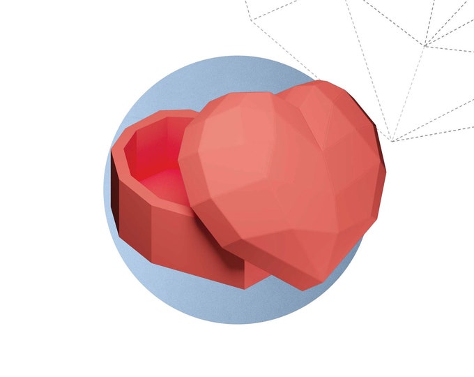 Papercraft 3D HEART BOX Present or Storage Boxes for Valentines Day ...