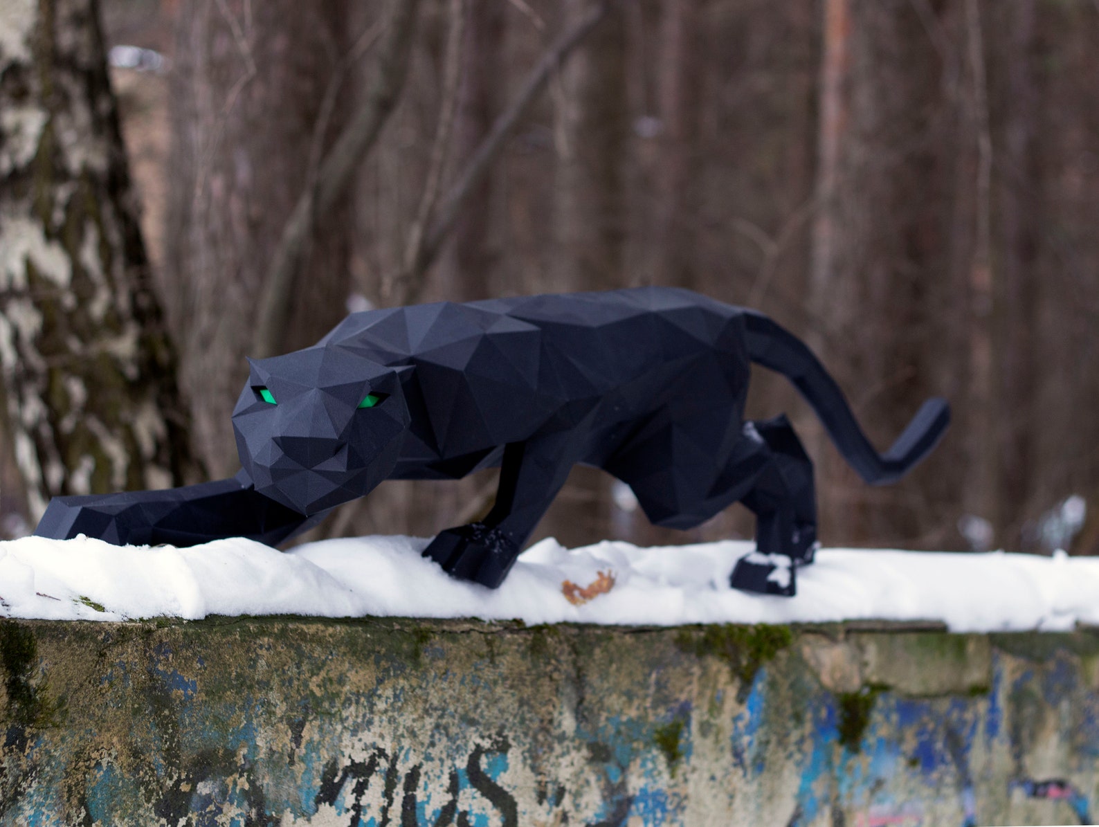 Papercraft 3D BLACK PANTHER LION Wild Cat or Tiger Pepakura - Etsy
