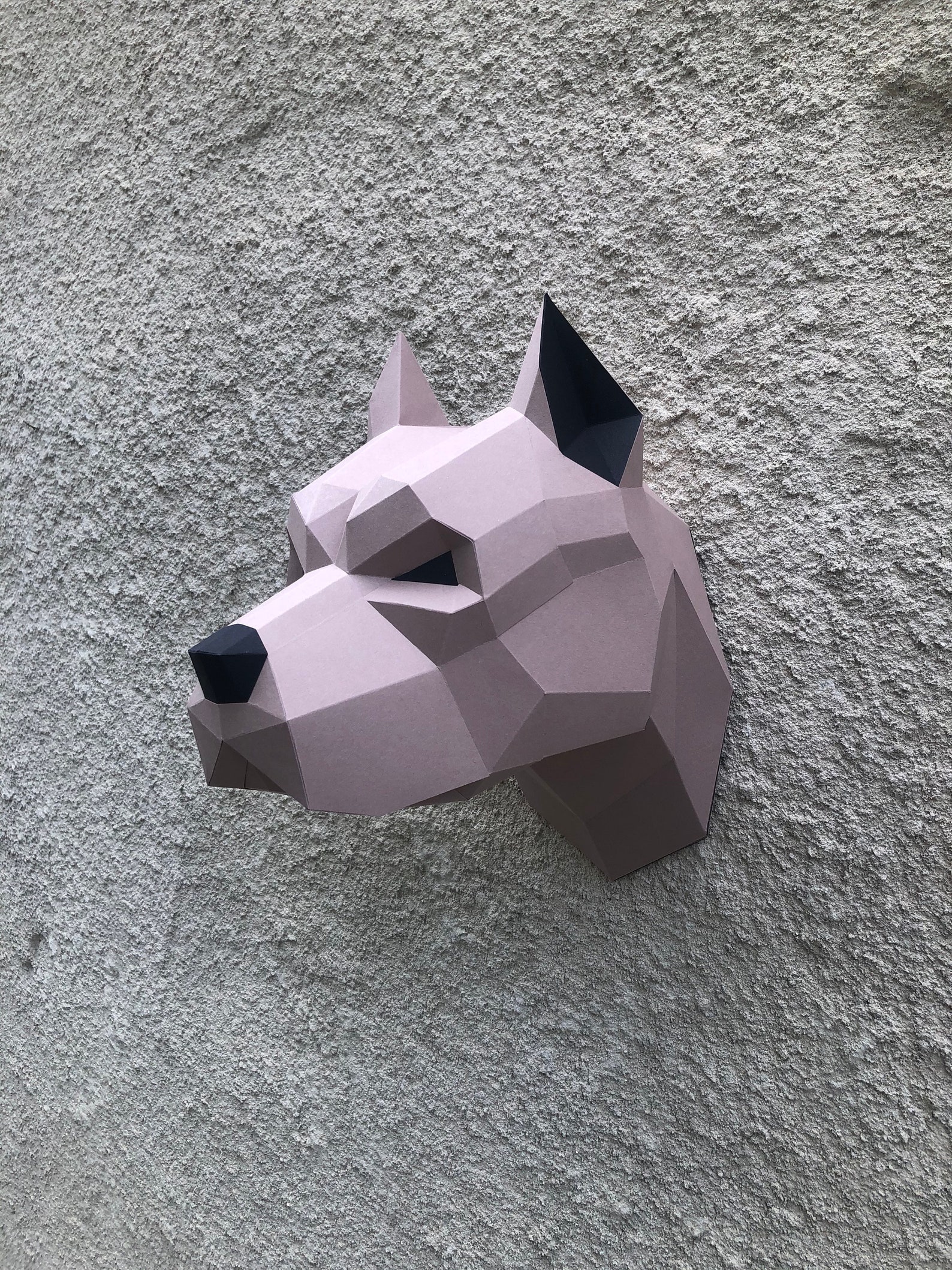 Papercraft 3d PITBULL DOG HEAD Low Poly Paper Sculpture Diy - Etsy