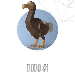 Papercraft 3D TWO DODO BIRDS Pepakura Pdf Template Low Polygonal Paper ...
