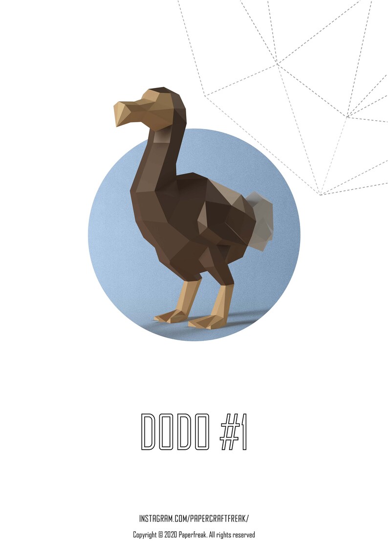 Papercraft 3D TWO DODO BIRDS Pepakura Pdf Template Low | Etsy