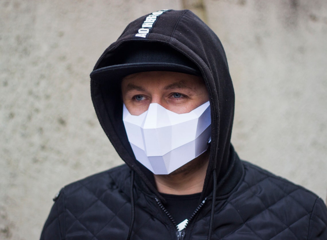 Papercraft 3D CORONA FACE COVER Mask 1 Pattern Halloween - Etsy