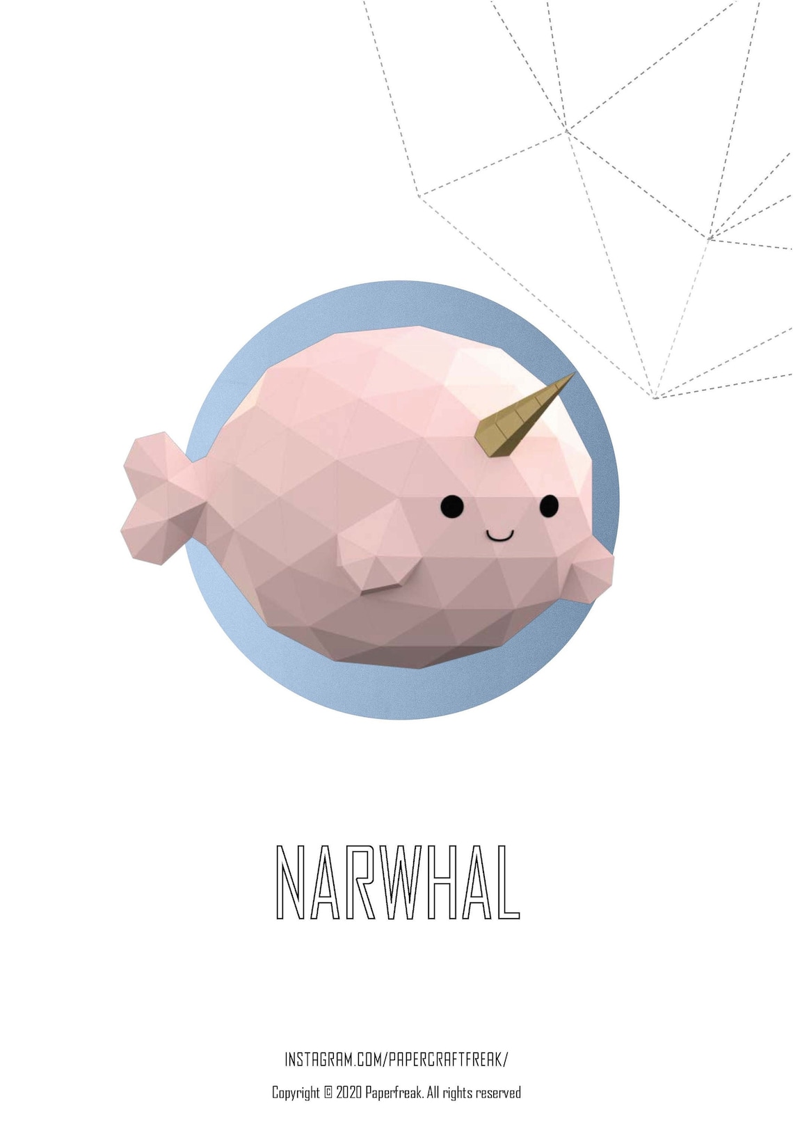 Papercraft 3d CUTE NARWHAL FISH Cartoon Anime Animal Paper - Etsy