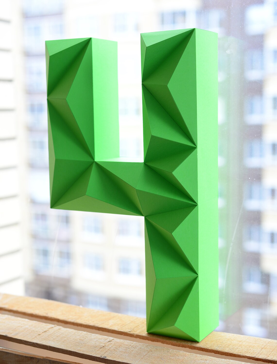 Papercraft 3D FOUR 4 NUMBER Birthday Party Decor Pepakura Low - Etsy