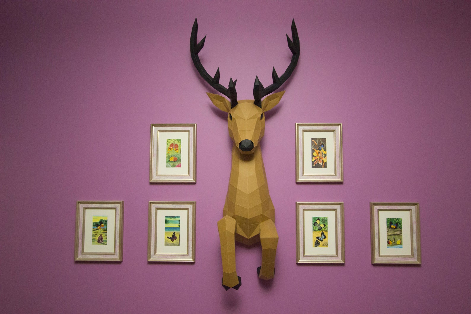 Papercraft 3D DEER Out of Wall Pepakura PDF Template Low Poly - Etsy