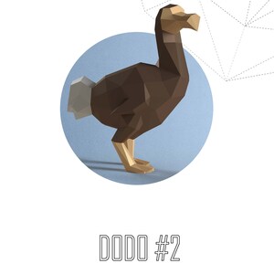 Papercraft 3D TWO DODO BIRDS Pepakura Pdf Template Low Polygonal Paper ...