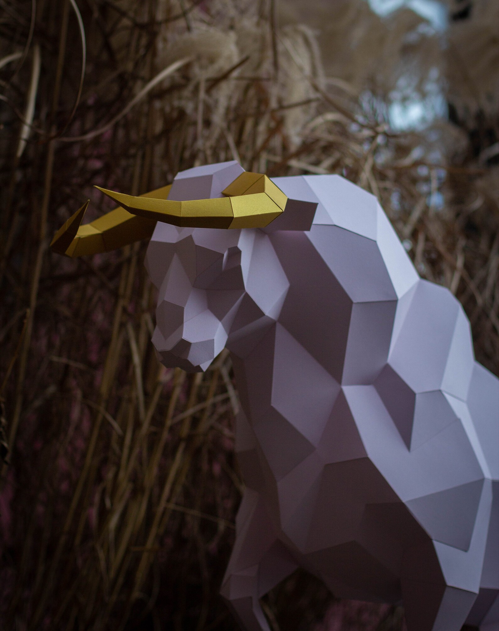 Papercraft 3D BIG BULL Pepakura Brutal Low Poly Paper - Etsy