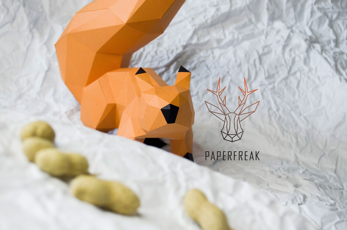 Papercraft 3d SQUIRREL 3D Type 2 Low Poly Paper Sculpture Diy - Etsy
