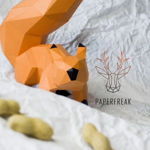 Papercraft 3d SQUIRREL 3D Type 2 Low Poly Paper Sculpture Diy Gift ...