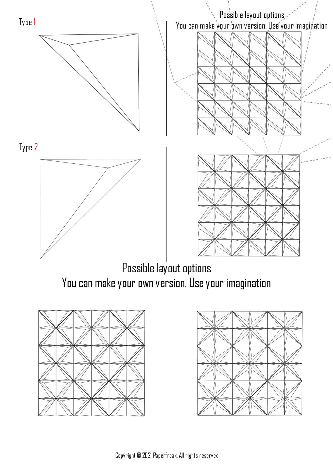 Papercraft 3D INSTALLATION TRIANGLES 2 Version Templates - Etsy