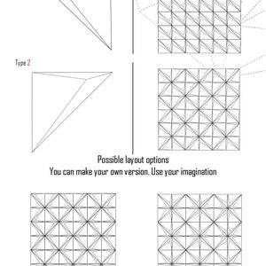 Papercraft 3D INSTALLATION TRIANGLES 2 Version Templates Pepakura Low ...