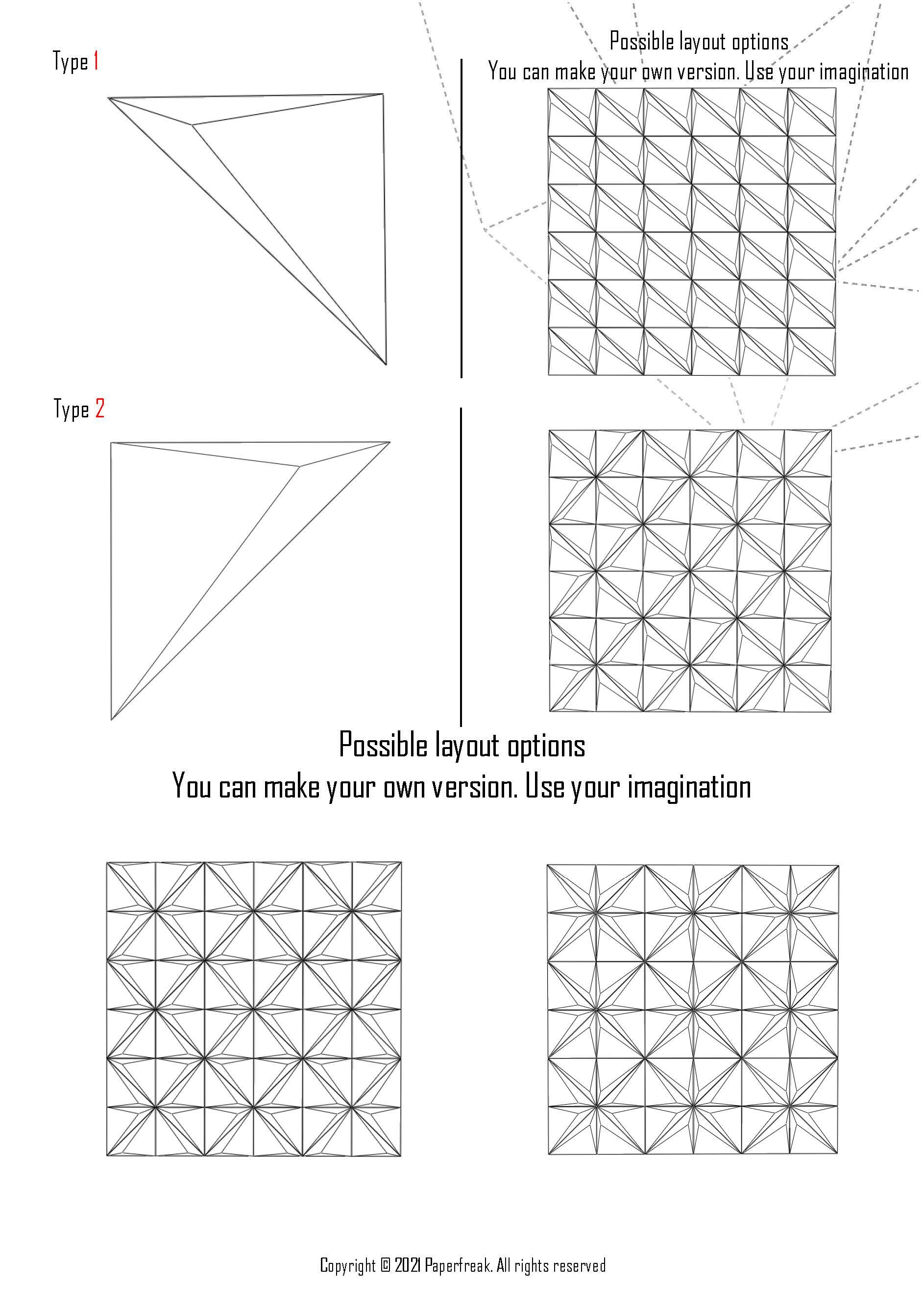 Papercraft 3D INSTALLATION TRIANGLES 2 Version Templates - Etsy