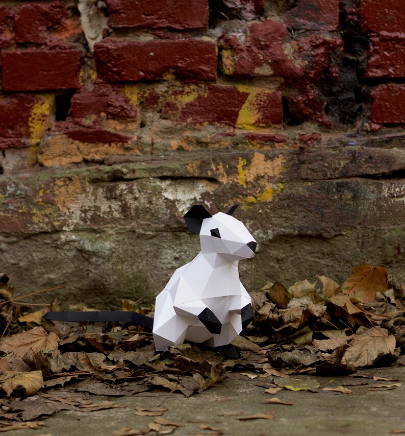 Papercraft 3d RAT MOUSE 1 Low Poly Paper Sculpture Diy Gift | Etsy