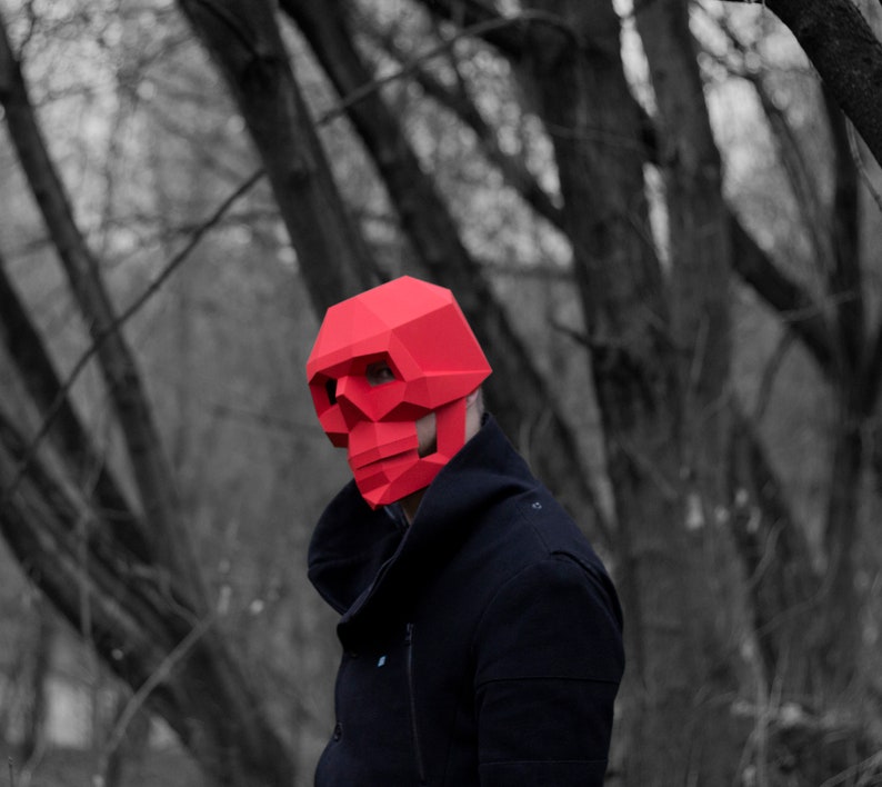 Papercraft 3D SKULL MASK Gothic Halloween Horror Pepakura - Etsy