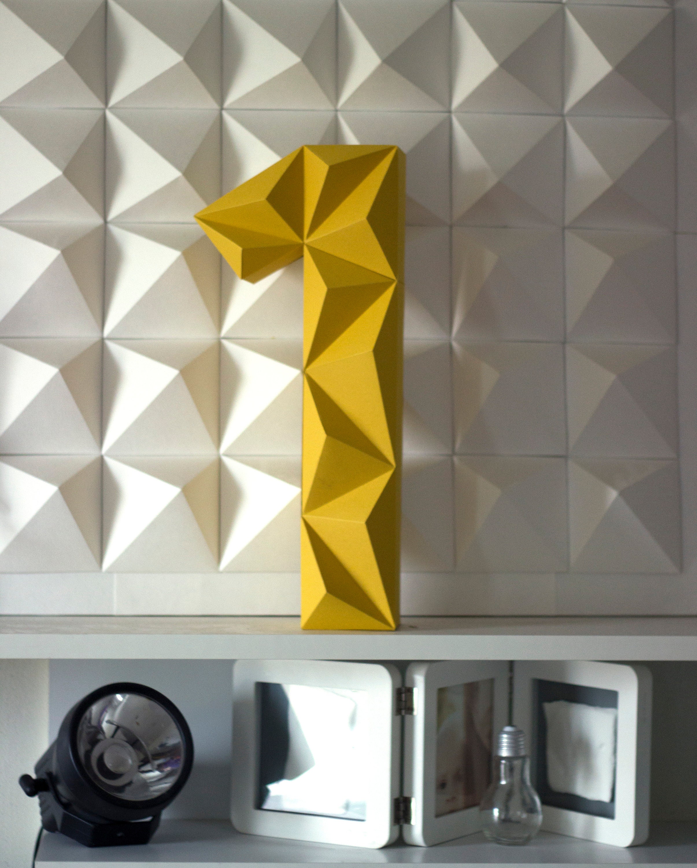 Papercraft 3D ONE 1 NUMBER Birthday Party Decor Pepakura Low - Etsy