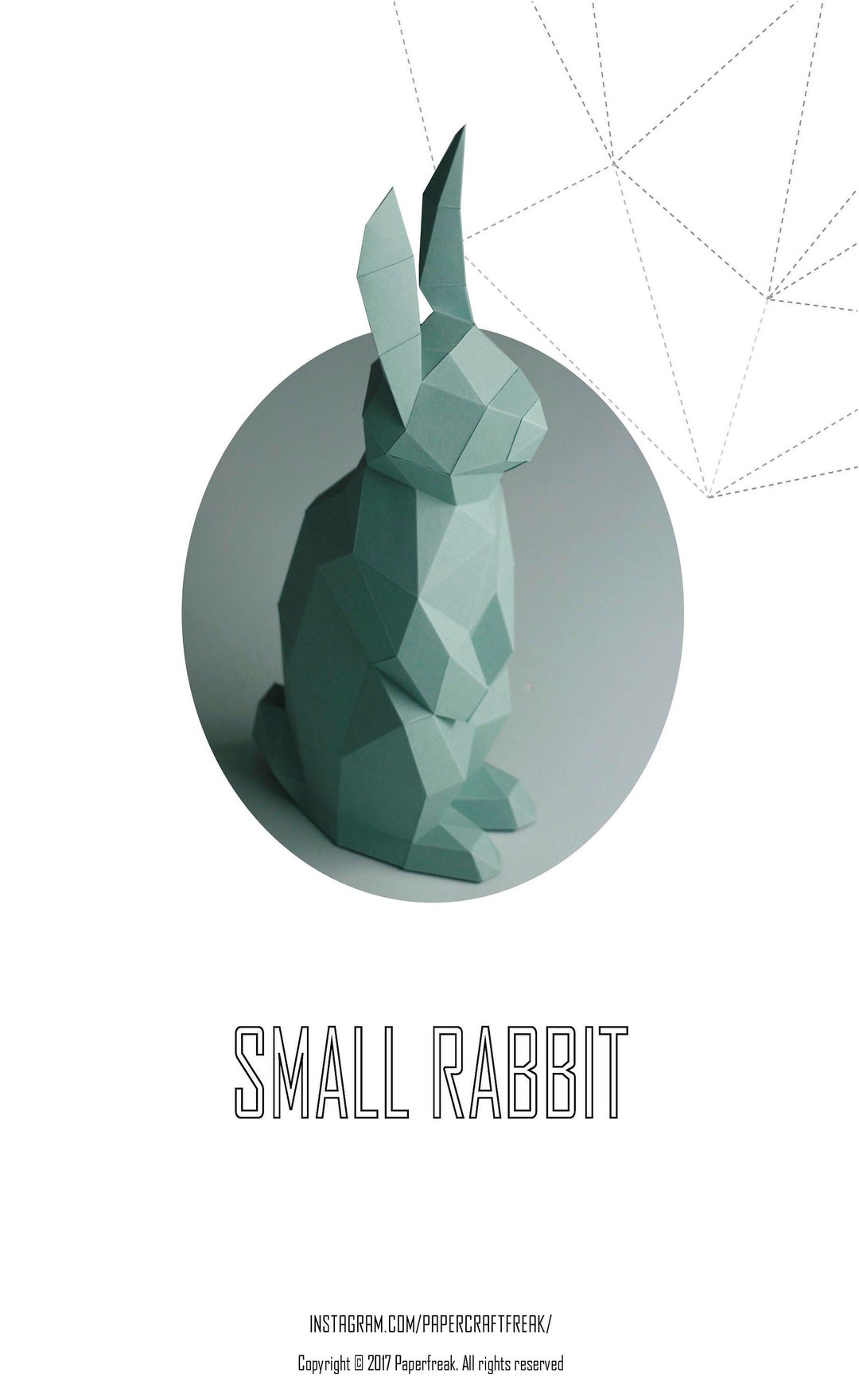 Papercraft 3d SMALL RABBIT BUNNY 3D Low Poly Paper Sculpture Diy Gift ...