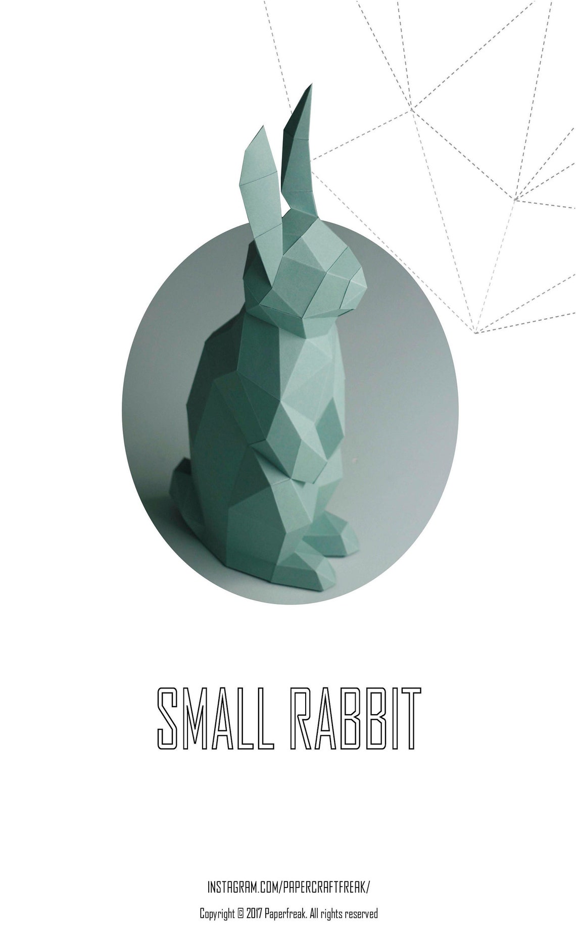 Papercraft 3d SMALL RABBIT BUNNY 3D Low Poly Paper Sculpture - Etsy