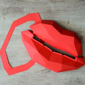 Papercraft LIPS CLOSED Mouth 3d Low Poly Template Paper Sculpture ...