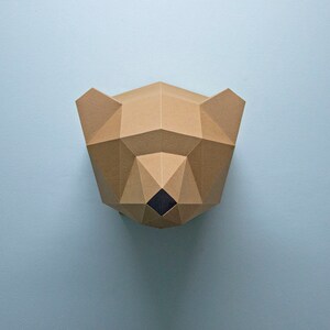 Papercraft 3D SIMPLE BEAR HEAD Pepakura Pdf Template Low Polygonal ...