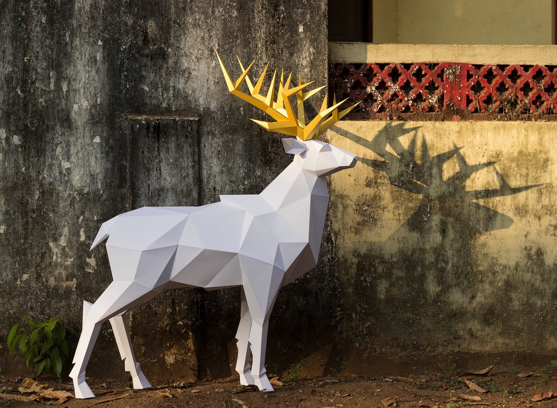 Papercraft 3D ROYAL DEER pepakura Pdf paperfreak template Low - Etsy México