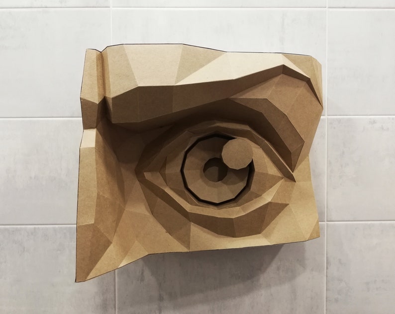 Papercraft 3D EYE SCULPTURE Left and Right Pepakura Low | Etsy