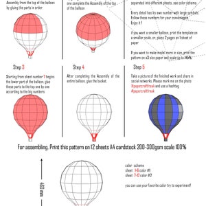 Papercraft 3D HOT AIR BALLOON All in One Pepakura Low Poly Paper ...