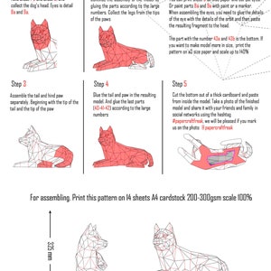 Papercraft 3D LYING HUSKY DOG Puppy Pepakura Pdf Template Low Polygonal ...