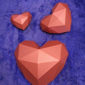 Papercraft HEARTS the Wall Type and Full Heart SET 4 Files for ...